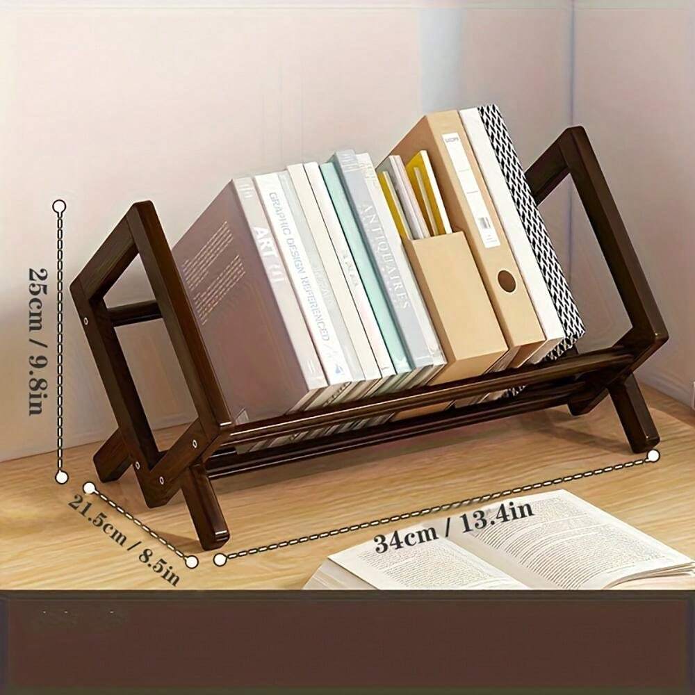 Wood Tilting Bookcase In Living Room/Home/Office, Desktop Book Shelf ...
