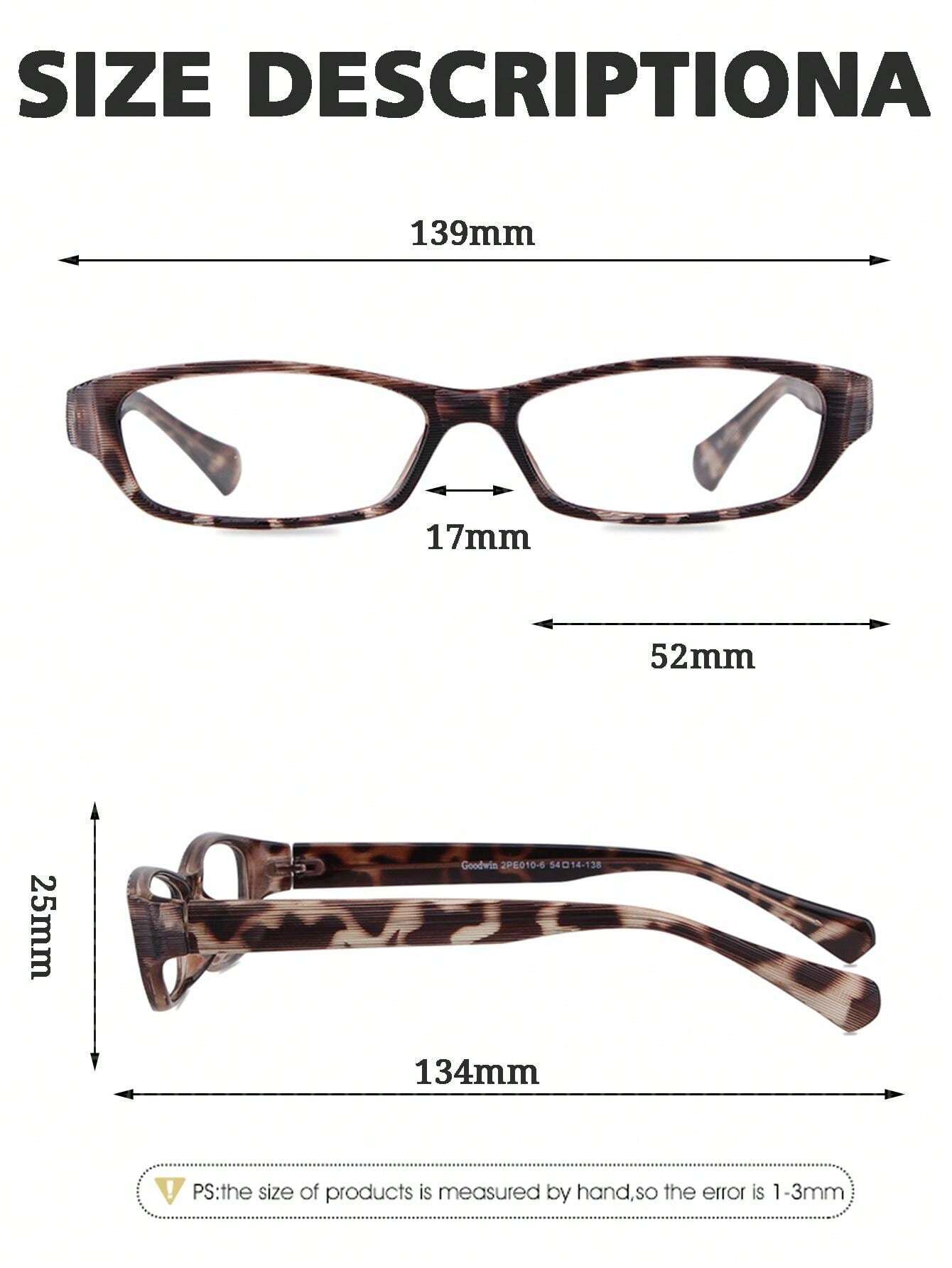 1pc Rectangle Narrow Frame Eyeglasses For Women Men Retro Classic ...