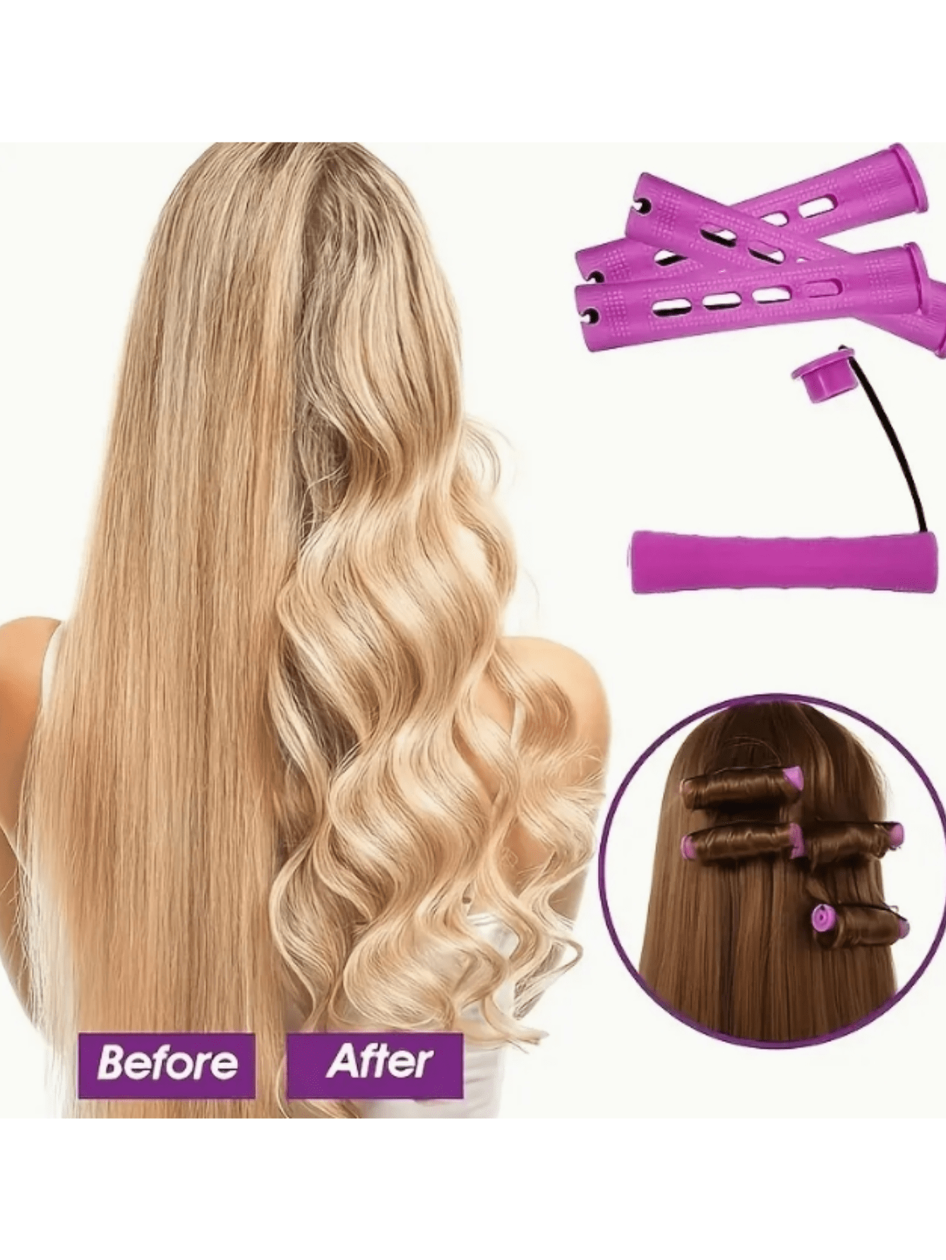 10 Pcs Plastic Cold Wave Rods Curling Hair Heatless Rollers Perm DIY ...