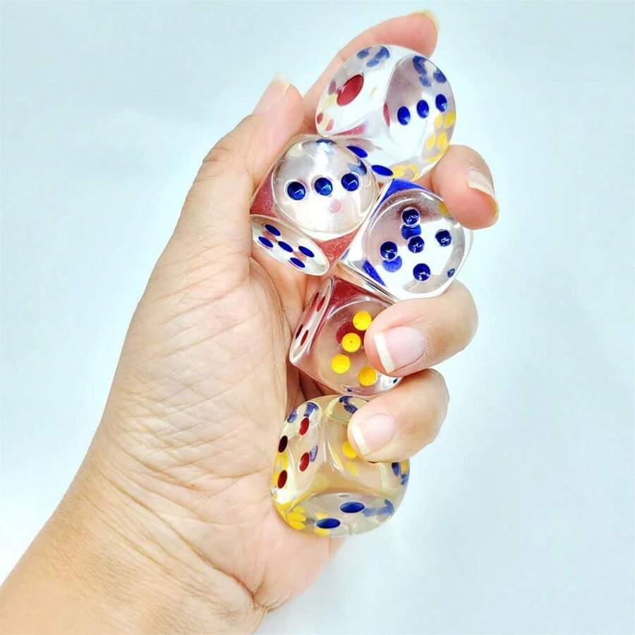 Acrylic Transparent Dice Set - 12mm Hexahedral Rounded Corners ...