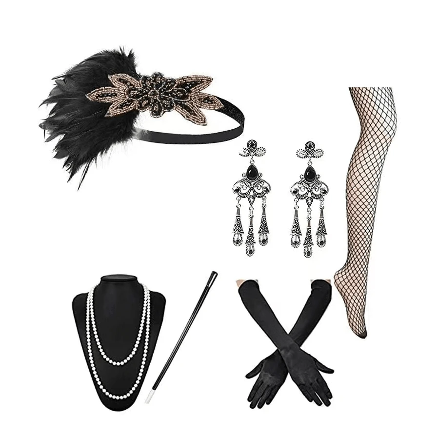 Flapper Headband With Feather, Roaring 20s Actress Headwear For 1920s ...