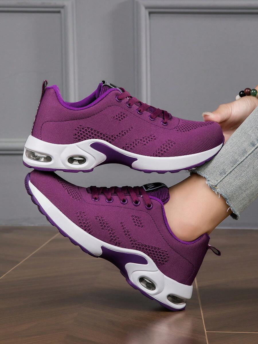 1 Paio Scarpe Da Corsa Alla Moda Per Donna, Di Colore Viola Puro, Nuovo ...