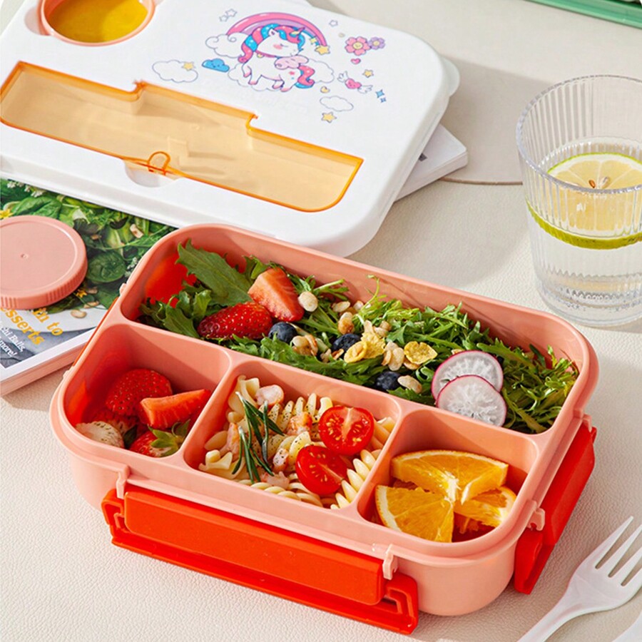 1300ml Bento Box With Sealable Compartments For Students, Cartoon Fruit ...
