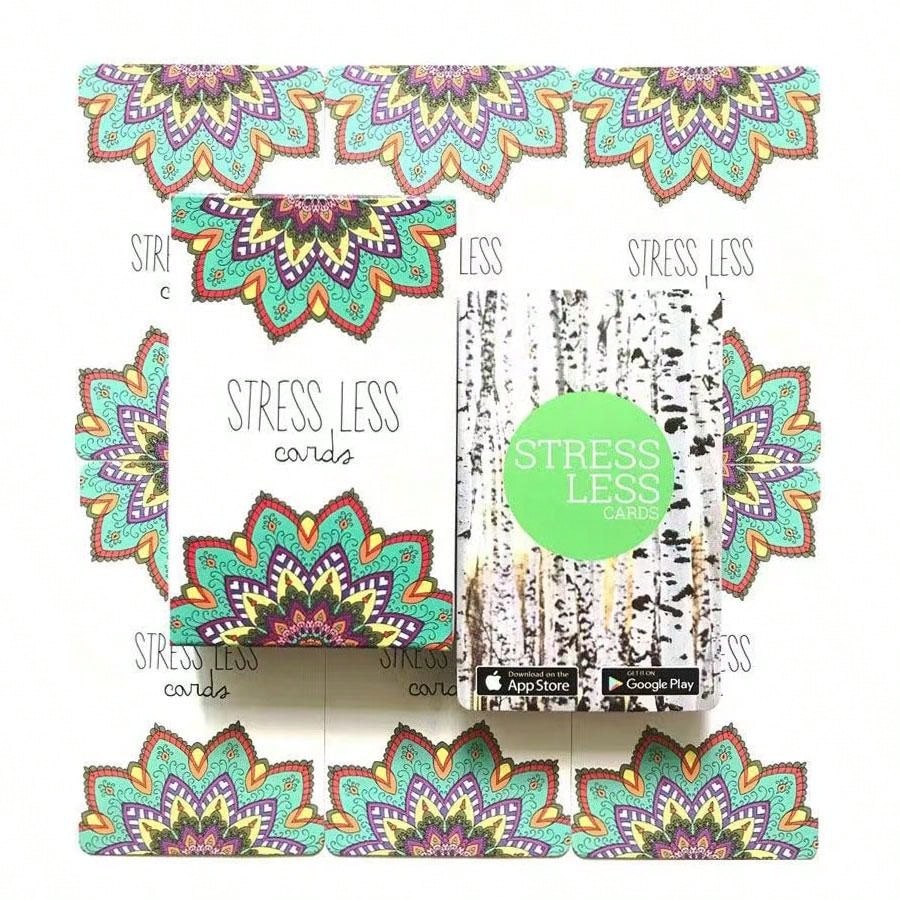 Stress Less Cards - 50 Mindfulness & Meditation Exercises - Helps ...