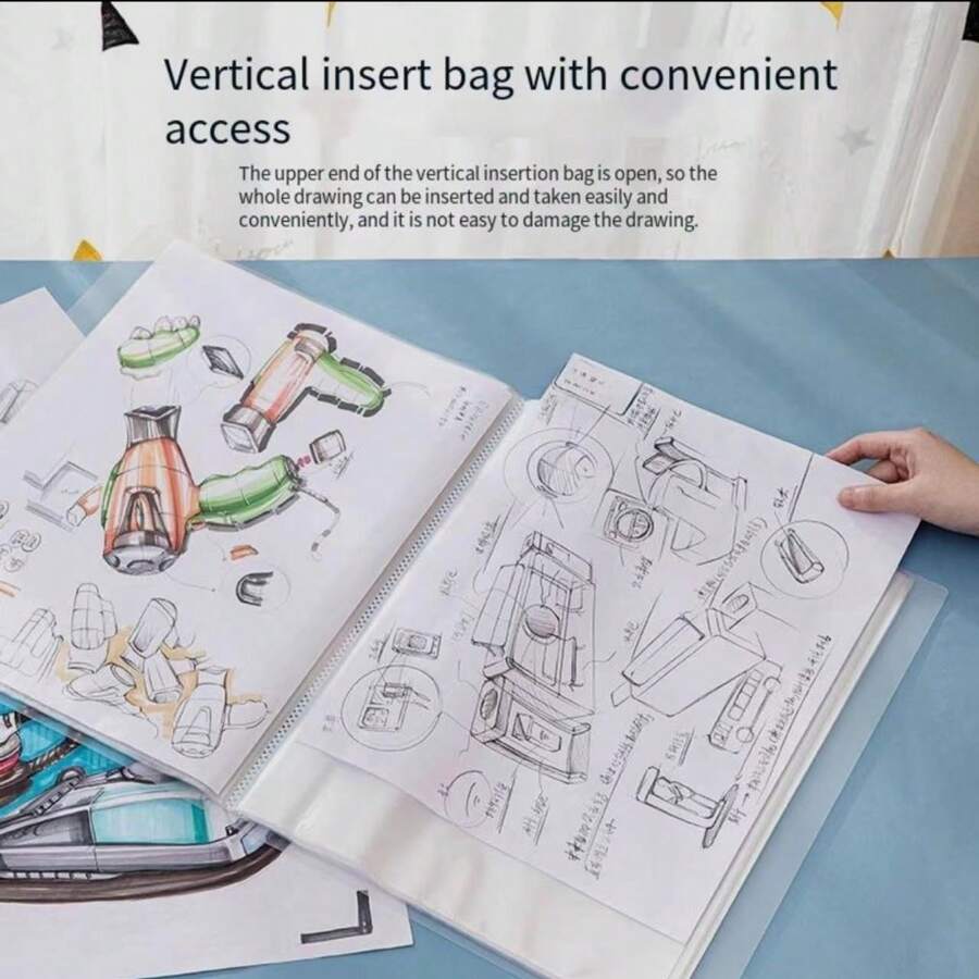 A3 Drawing Portfolio, 8k Album With Transparent Pocket Inserts For ...
