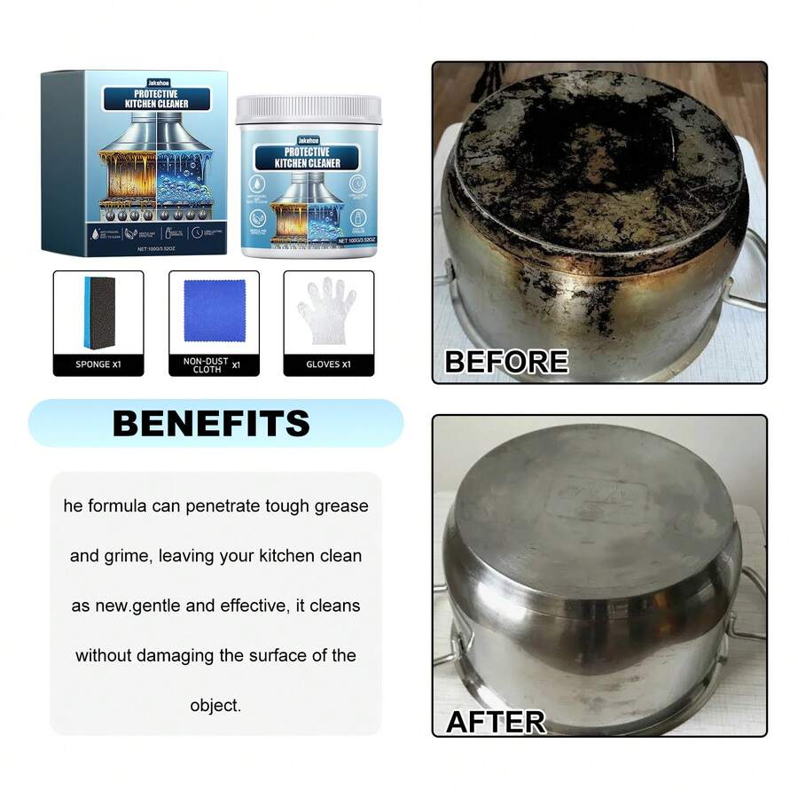 Kitchen Grease Cleaner Powder Multi-Purpose For Cleaning Heavy Grease ...