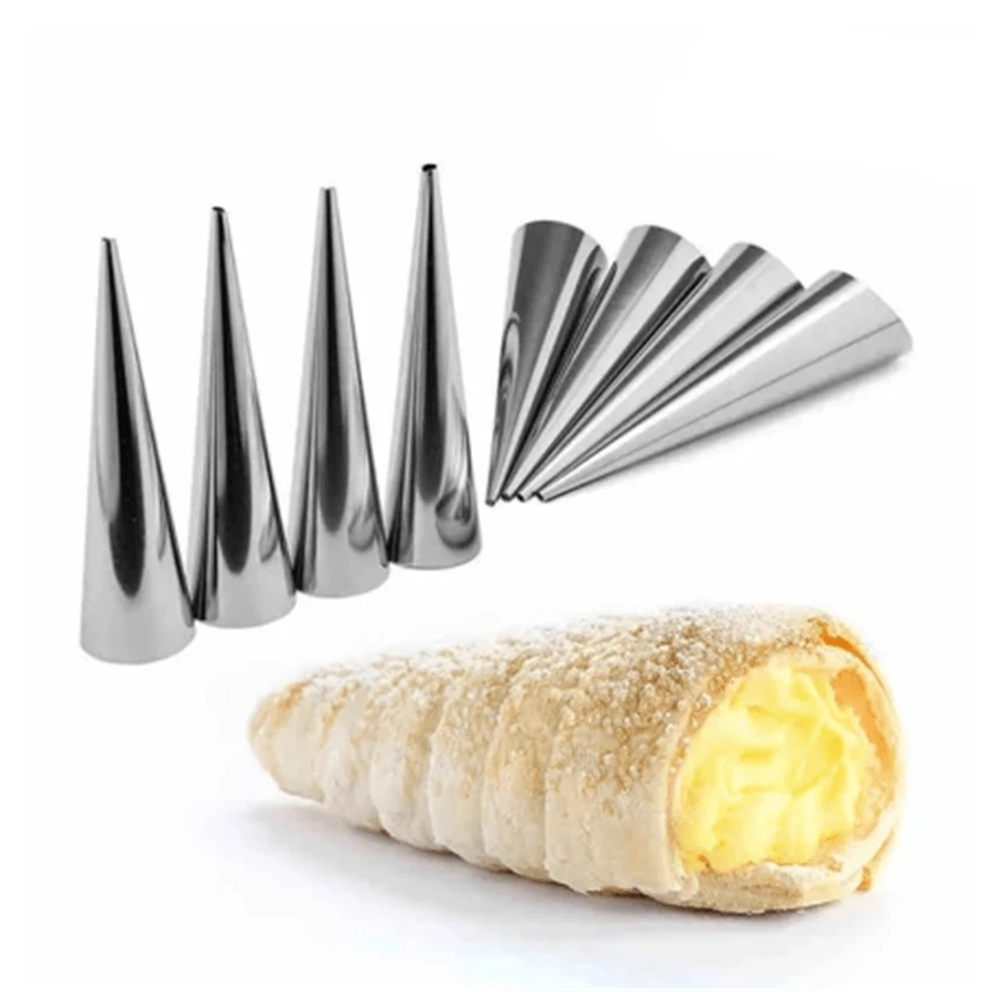2pcs Stainless Steel Conical And Columnar Shaped Croissant Molds ...