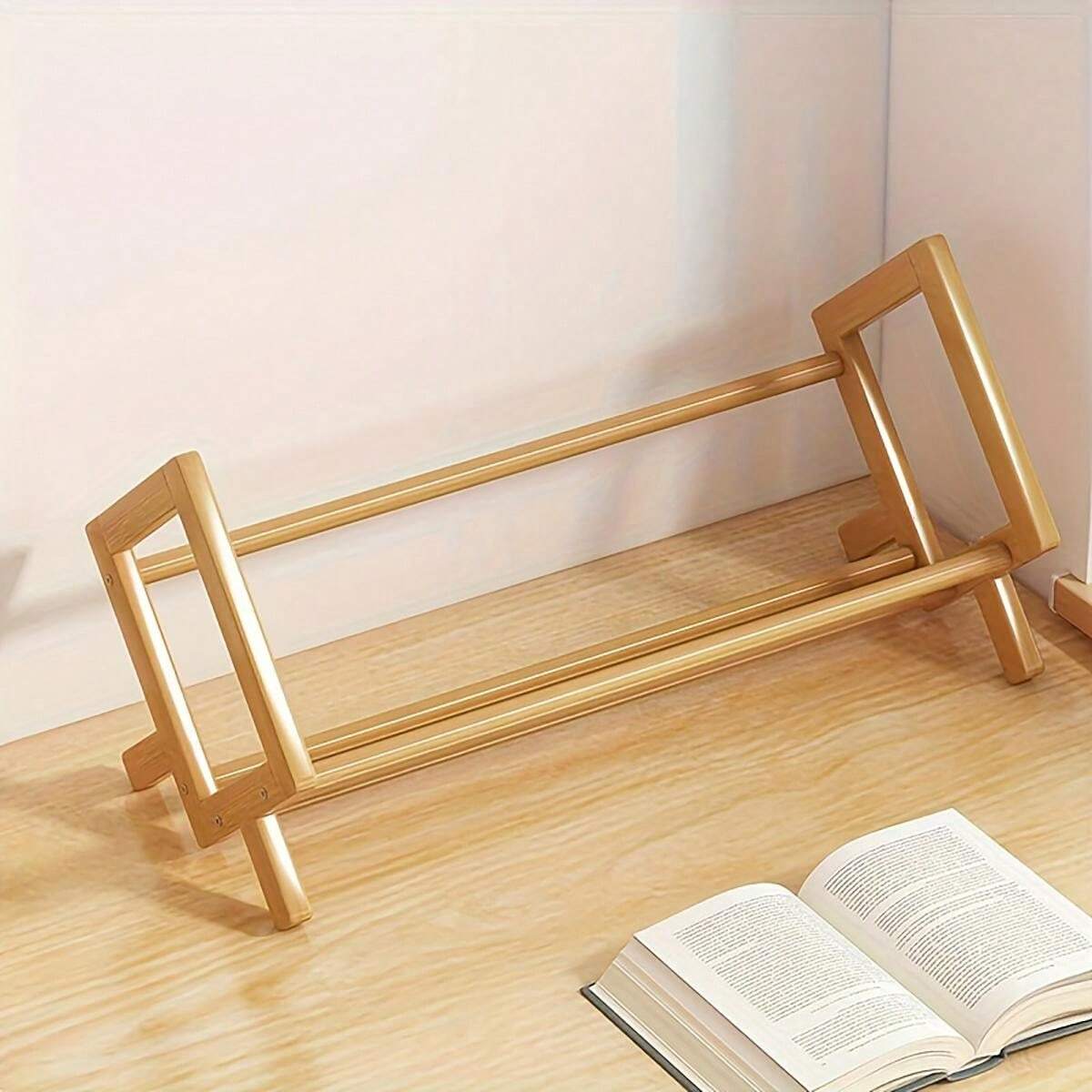 Wood Tilting Bookcase In Living Room/Home/Office, Desktop Book Shelf ...