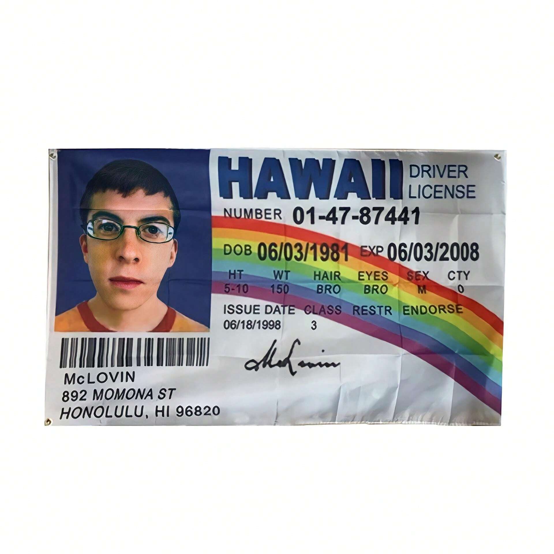 Polyester Fake ID Driver License Flags College Dorm Banner 3x5FT ...