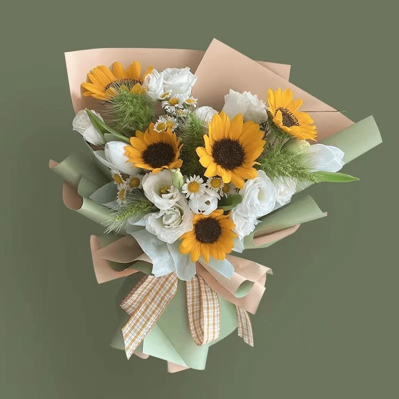 Dual Color Dual Sided Waterproof Flower Bouquet Wrapping Gift Box With ...
