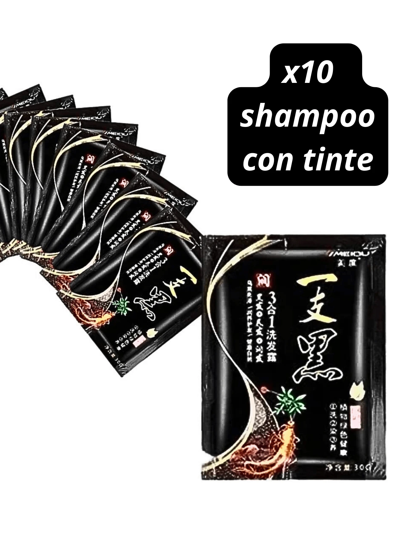 Shampoo Con Tinte De Jenjibre 10 Piezas En Distintos Colores Para Toda ...