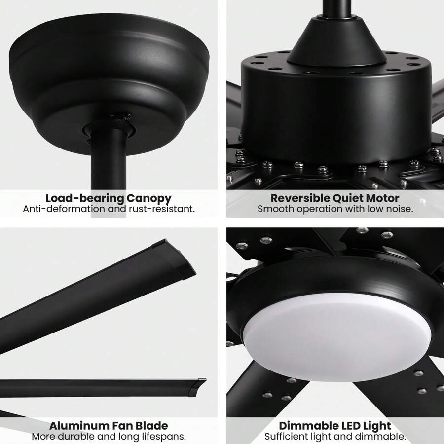 Large Ceiling Fan With Lights And Remote Industrial Chandelier Ceiling ...