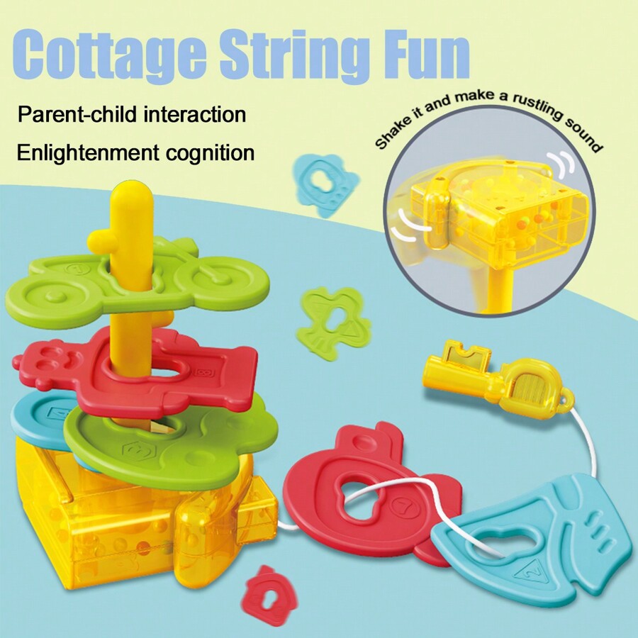 House Threading Game Education Toy, Rope Threading, Shape And Color ...