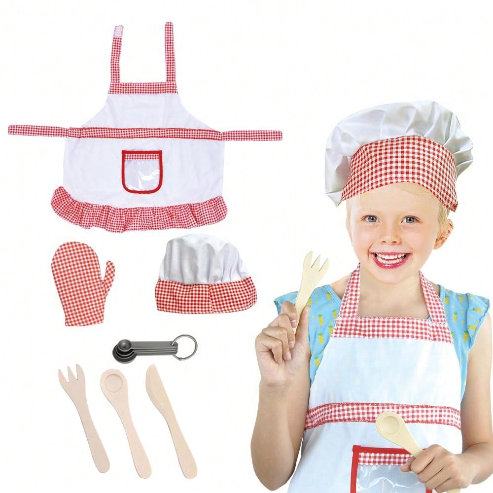Kids Chef Role Play Costume Dress -Up Set, Pretend Chef Outfit, Chef ...