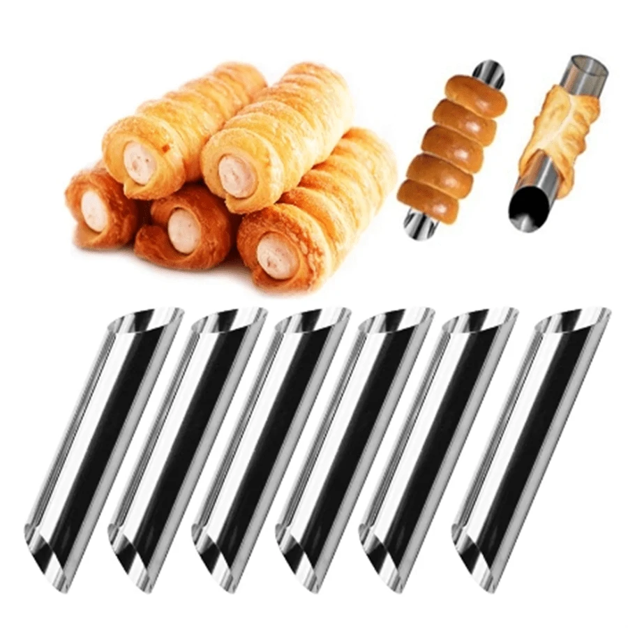 2pcs Stainless Steel Conical And Columnar Shaped Croissant Molds ...