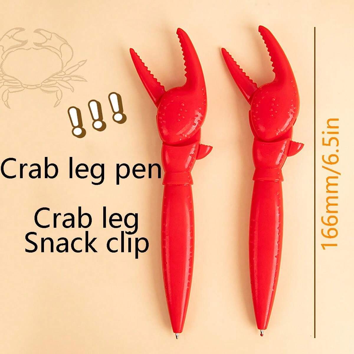 1PC Creative Crab Claw Snack Clip Crab Claw Claw Neutral Pen Mr. Krabs Clip Potato Chips Snack ...