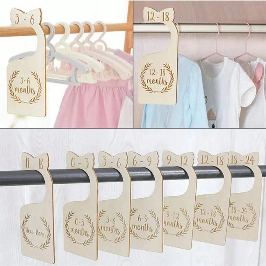 Wooden Baby Closet Divider Set - 7pcs Clothing Size Dividers For Better ...