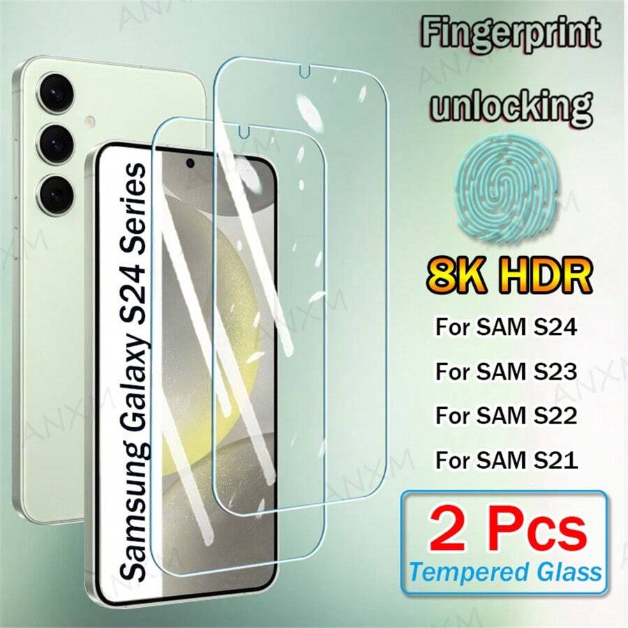 2PCS Screen Protector Tempered Glass Compatible With Samsung Galaxy S24 Ultre S23 S22 S21 Plus ...