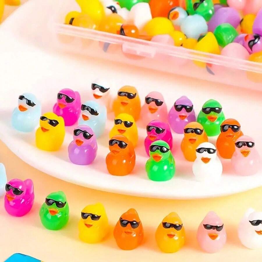 10-20pcs Mini Light Up Ducks Toys, Car Decorations, Cute Resin Creative ...