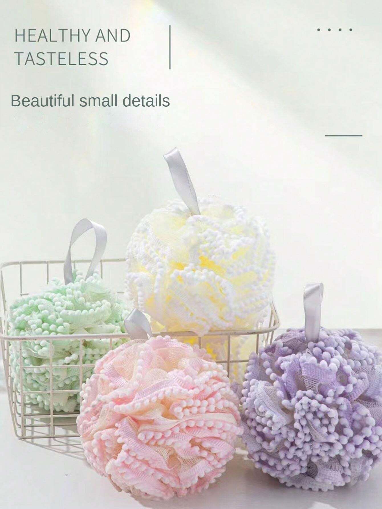 2pcs Soft Snowball Bathing Sponges For Bubble Baths, Cute Shower ...