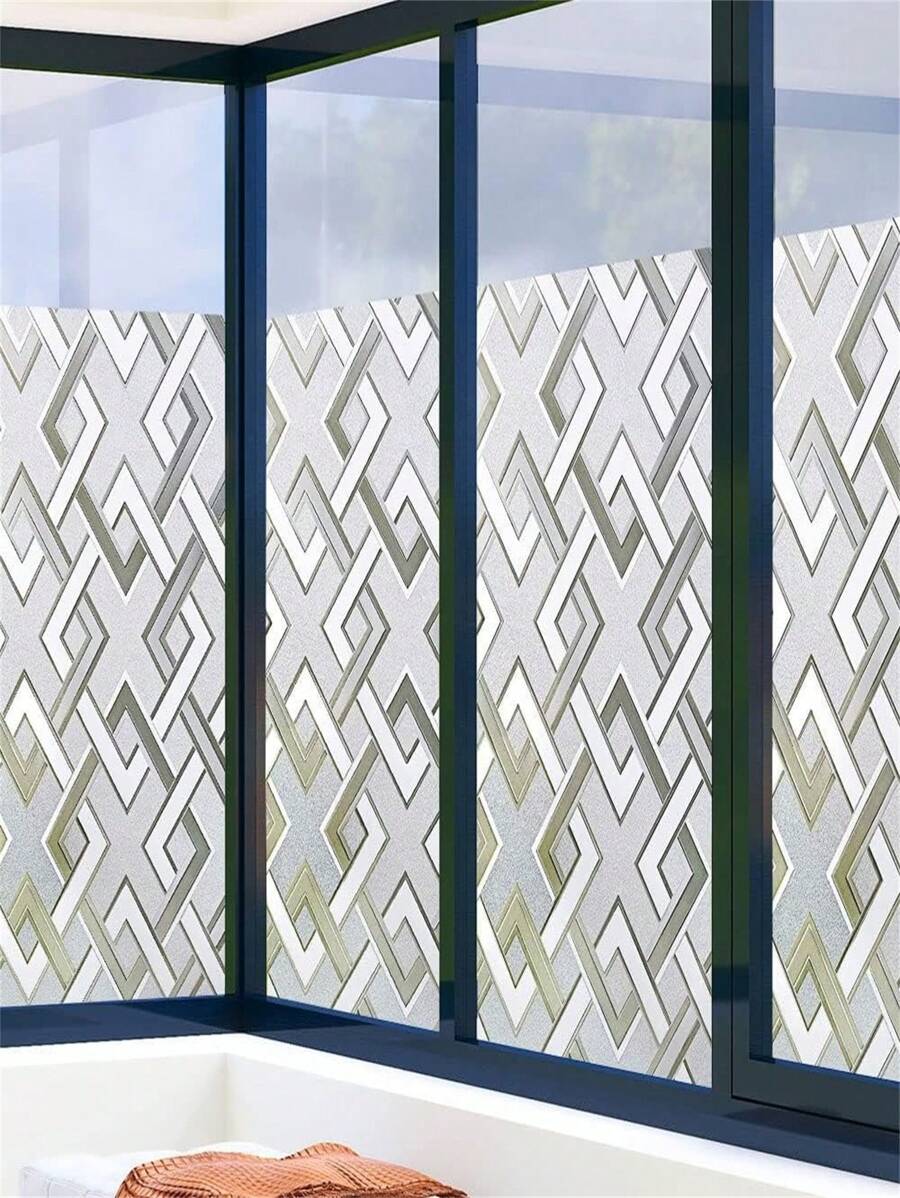 Frosted Window Privacy Film,3D Vinyl Decorative Window Decals, UV ...