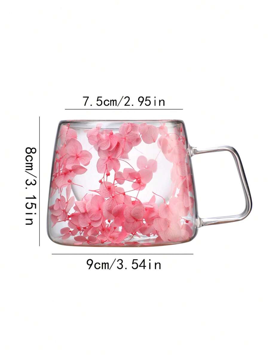 Double Layered Glass Cup With Real Flowers, Popular High Value Gift ...