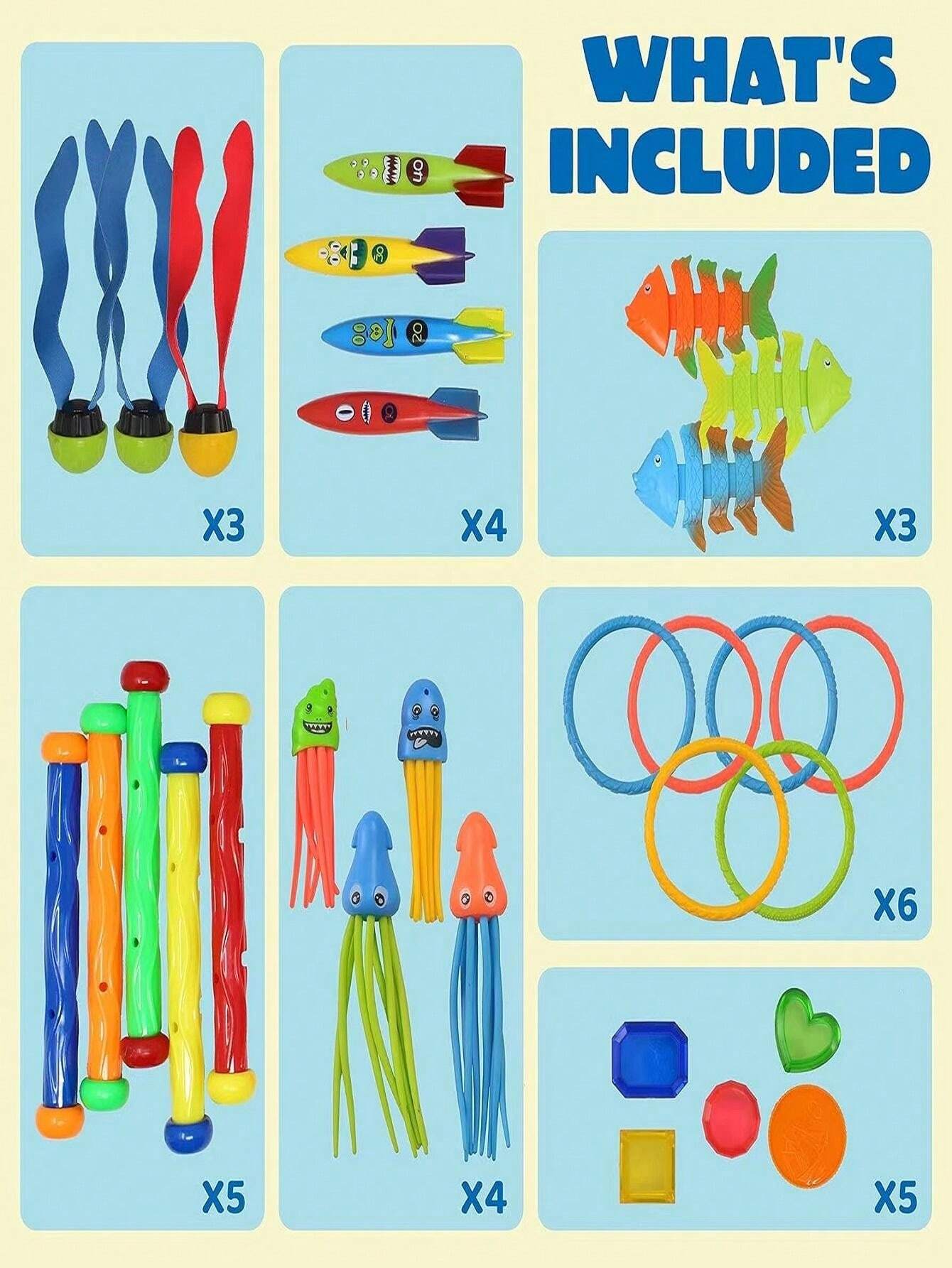 Diving Toy Set For Children To Play And Train In Swimming Pools ...