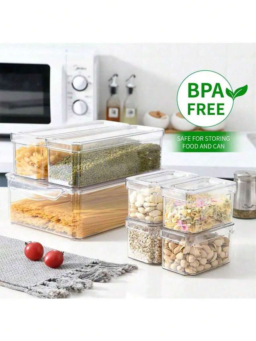 7pcs Transparent PET Material Fresh-Keeping Boxes For Refrigerator ...