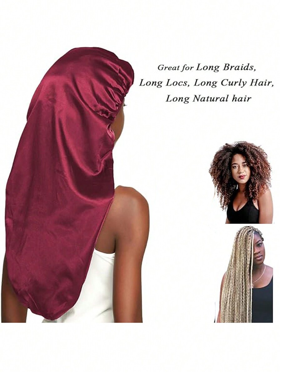 Long Satin Sleep Bonnet -Extra Large Night Cap For Women With Long ...