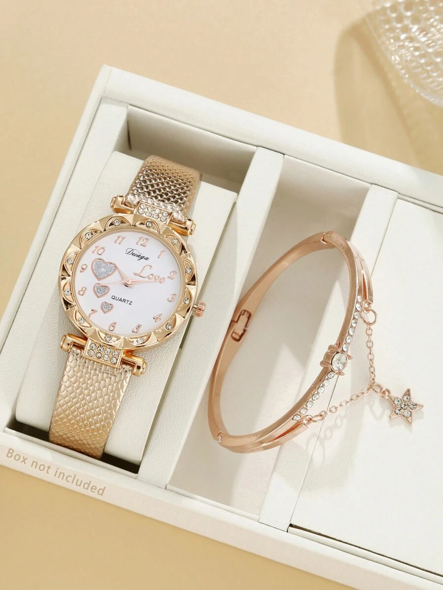 Conjunto De 2 Piezas De Reloj De Cuarzo De Moda De Alta Gama Simple ...