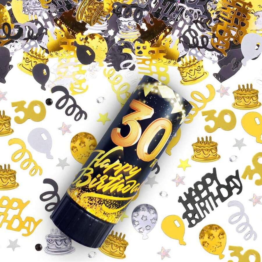 4PCS 30 Birthday Push Pop Confetti Fireworks Tube Confetti Cannons ...