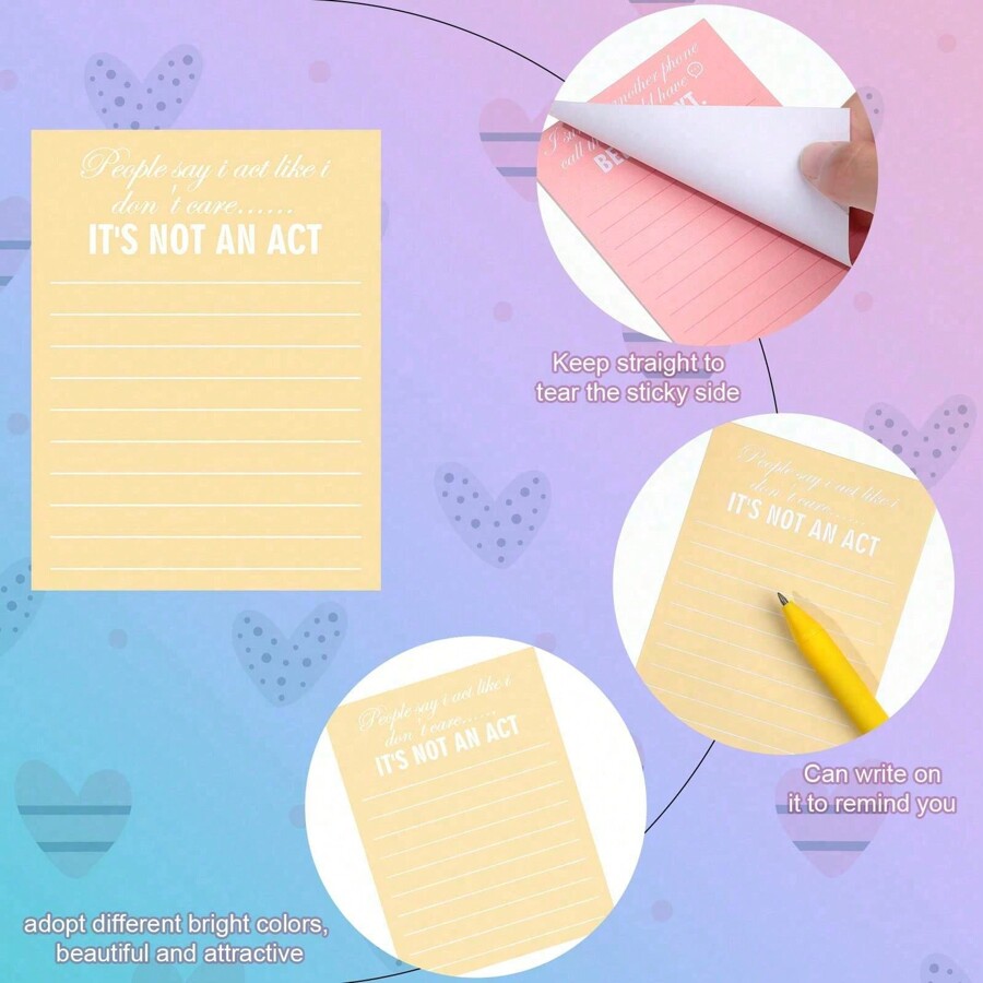 9pcs Work-Inspired Sticky Notes Memo Pads With Proverbs, To-Do List ...