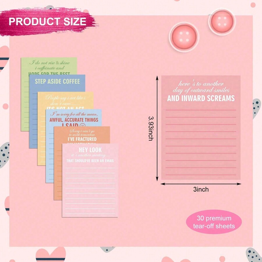 9pcs Work-Inspired Sticky Notes Memo Pads With Proverbs, To-Do List ...