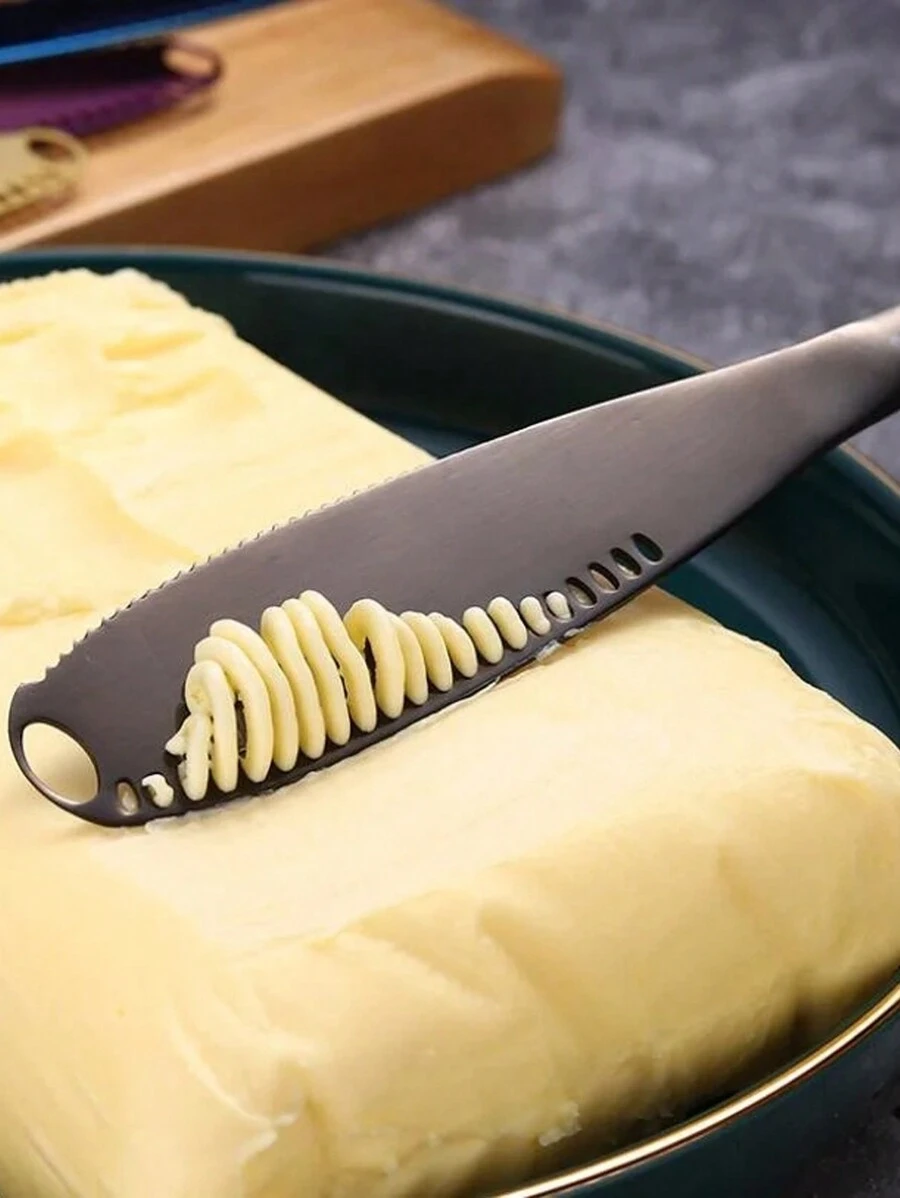 1pc Stainless Steel 430 Butter Knife With Holes, Cheese & Jam Spreader ...