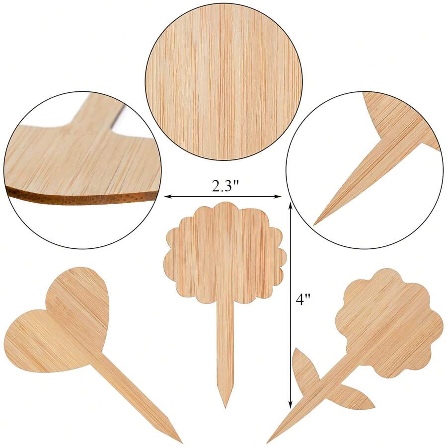 12pcs Bamboo Plant Labels, Various Styles Of Cute Plant Labels Garden ...