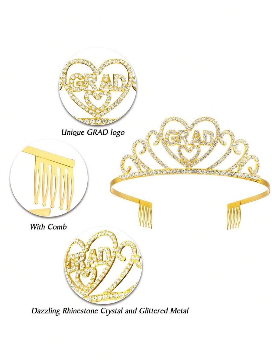 2pcs/1 Set-2024 Graduation Party Supplies Graduation Sash And Crown ...