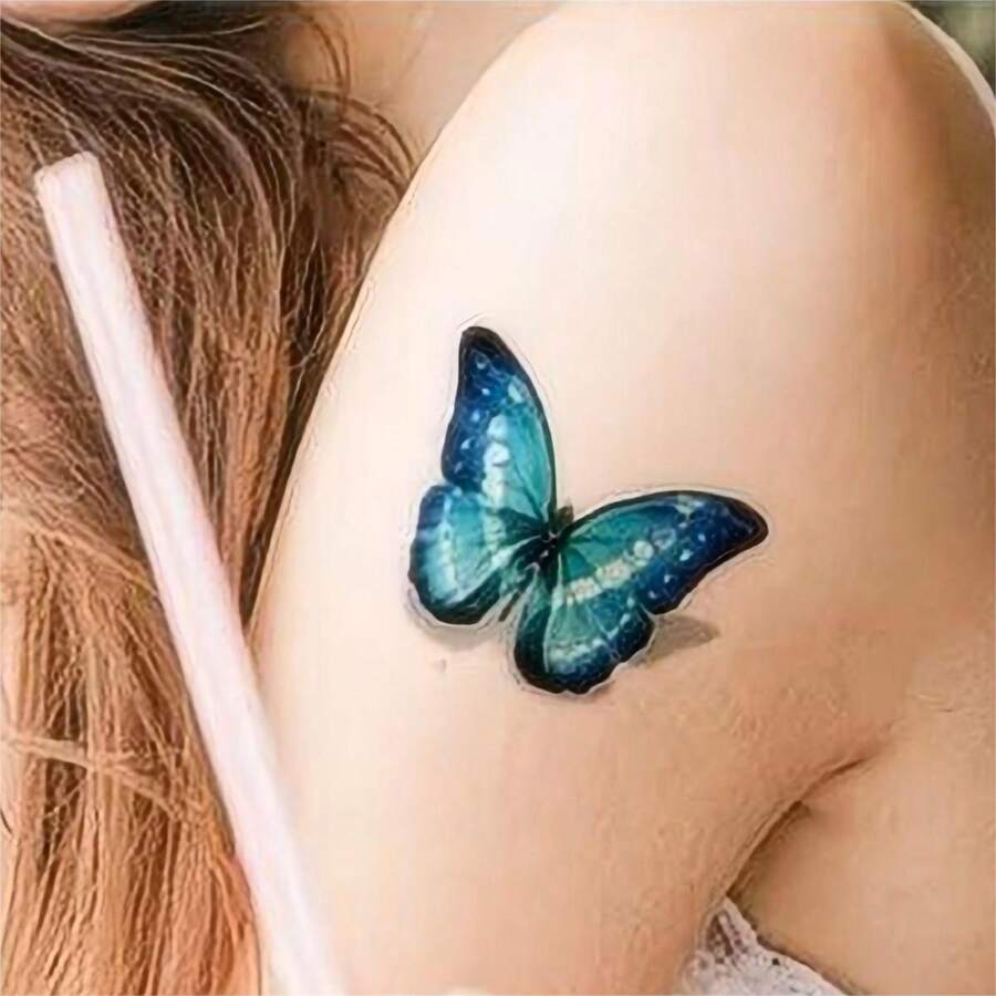Butterfly 3D Renderings Of Temporary Tattoos, Butterfly Tattoo Stickers ...