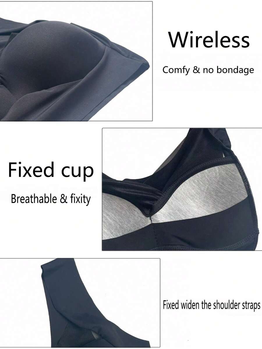 2pcs/Set Seamless Backless Bra For Women, Wire-Free Comfortable Basic ...