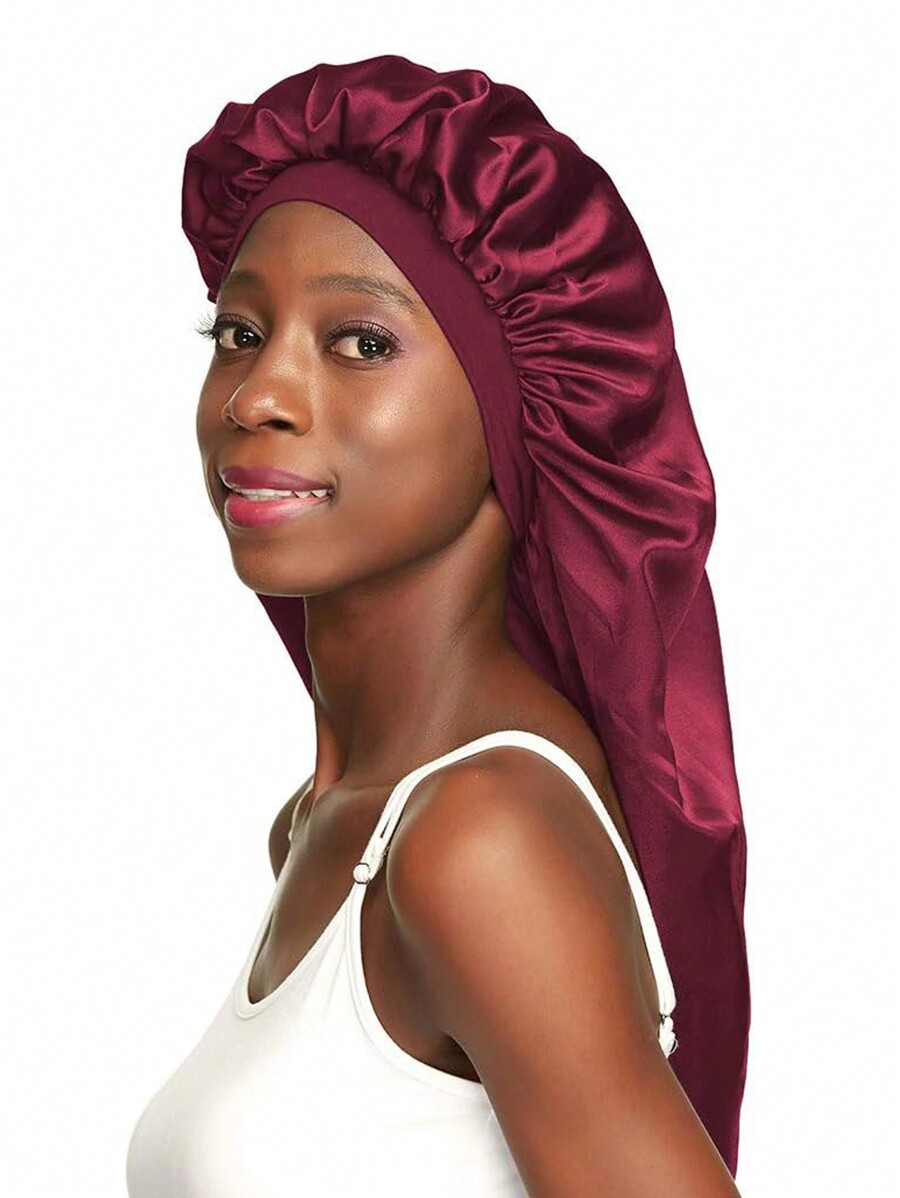 Gorro De Satin Para Dormir De Larga Duración - Gorra De Noche Extra Grande Para Mujeres Con ...