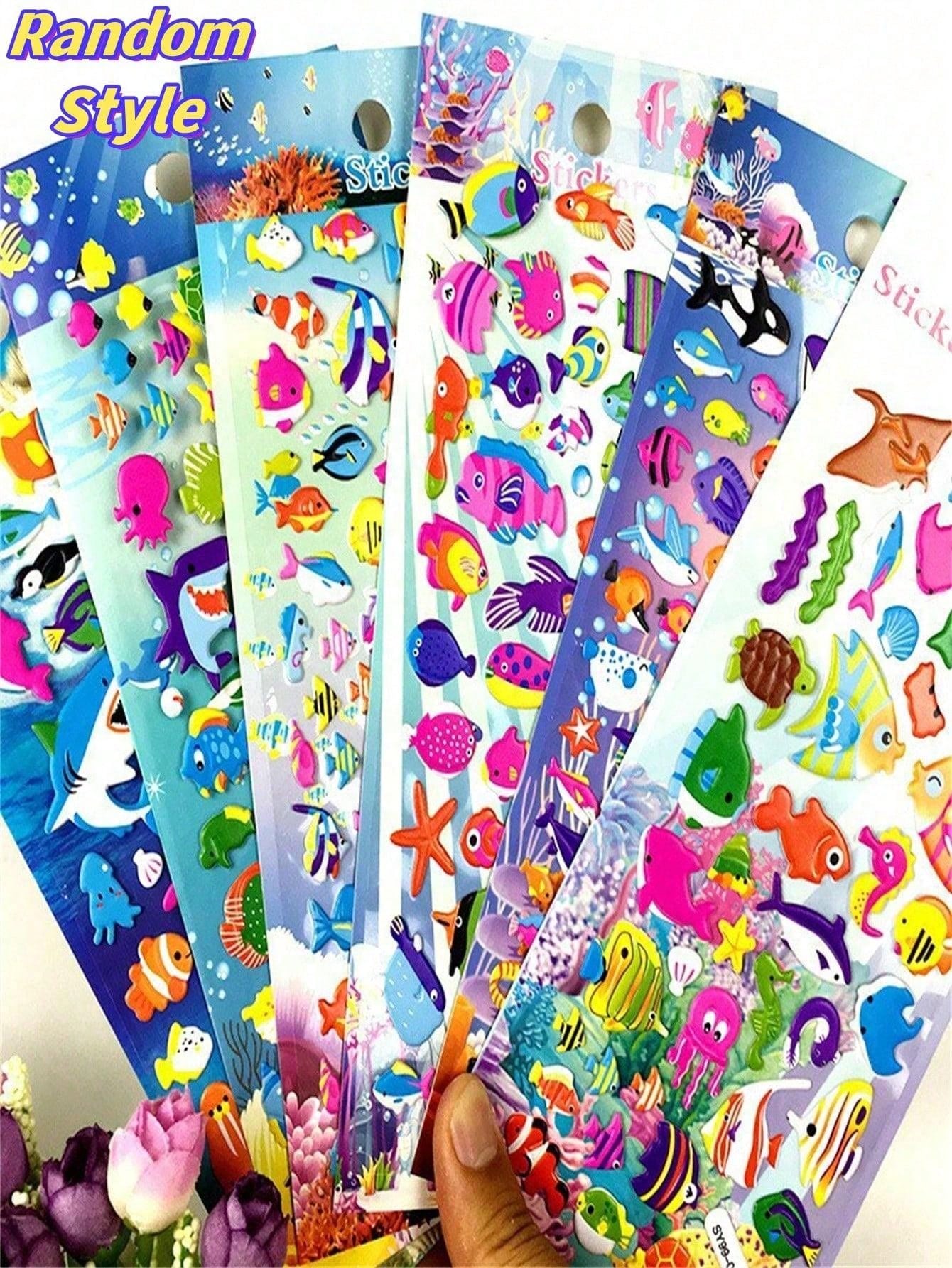 6 Sheets Random Style 3D Stickers For Kids & Toddlers Puffy Stickers ...