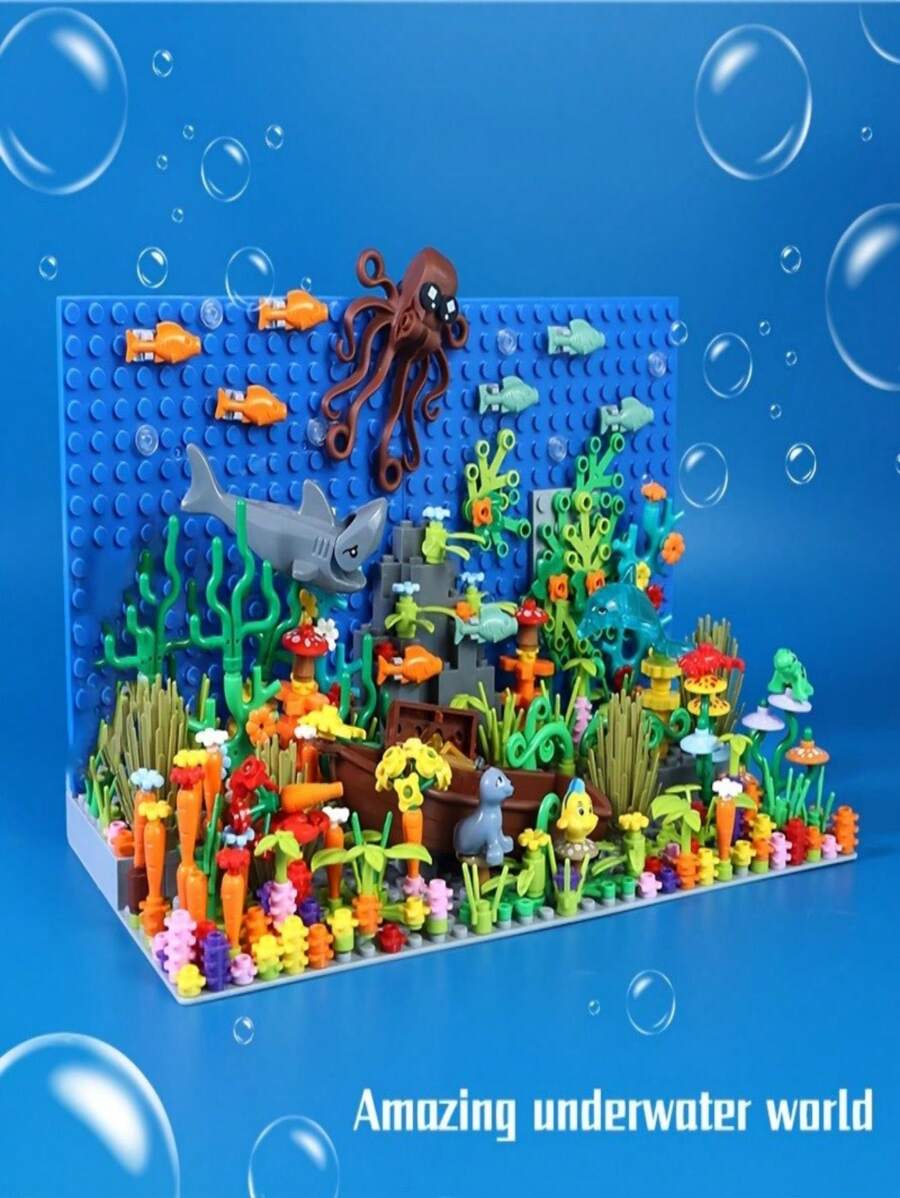 Building Blocks Underwater World Creative Bricks Set With Cute Shark ...