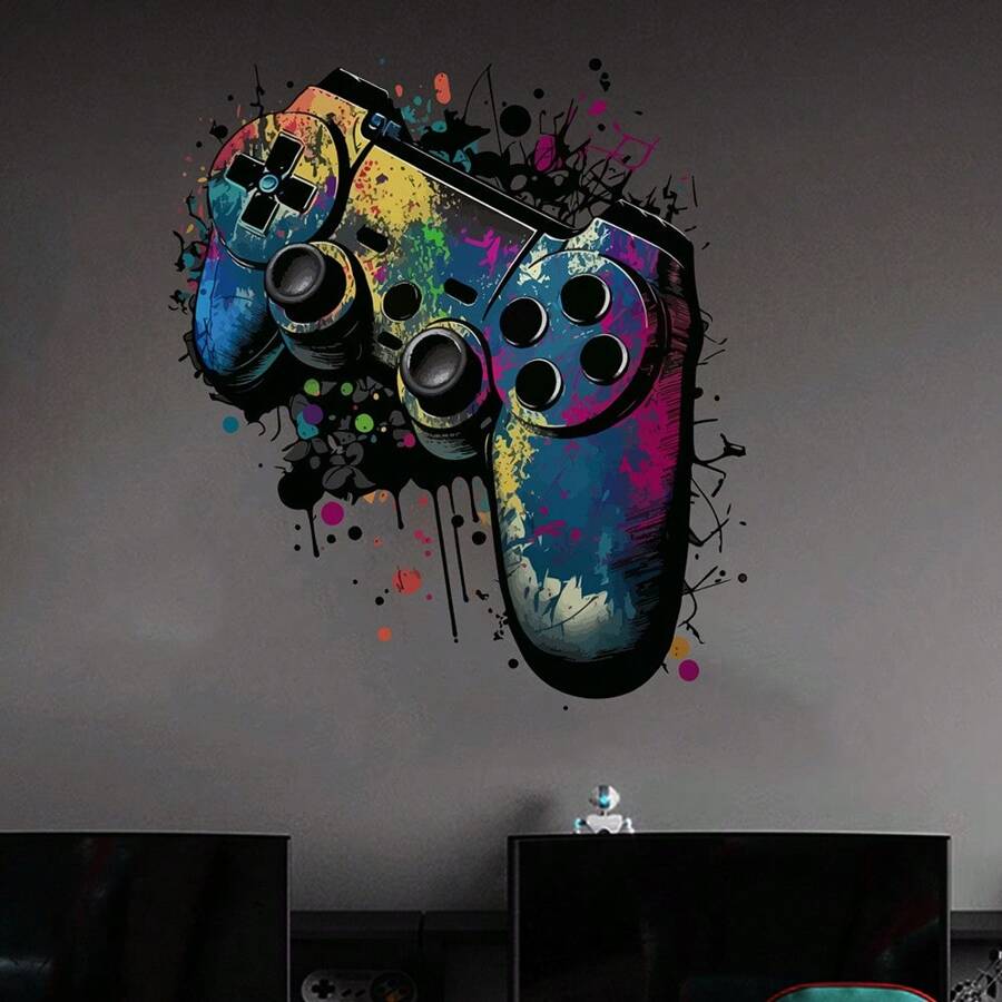 3d Game Inspired Wall Sticker For Boys' Room, Gaming Controller Decal ...