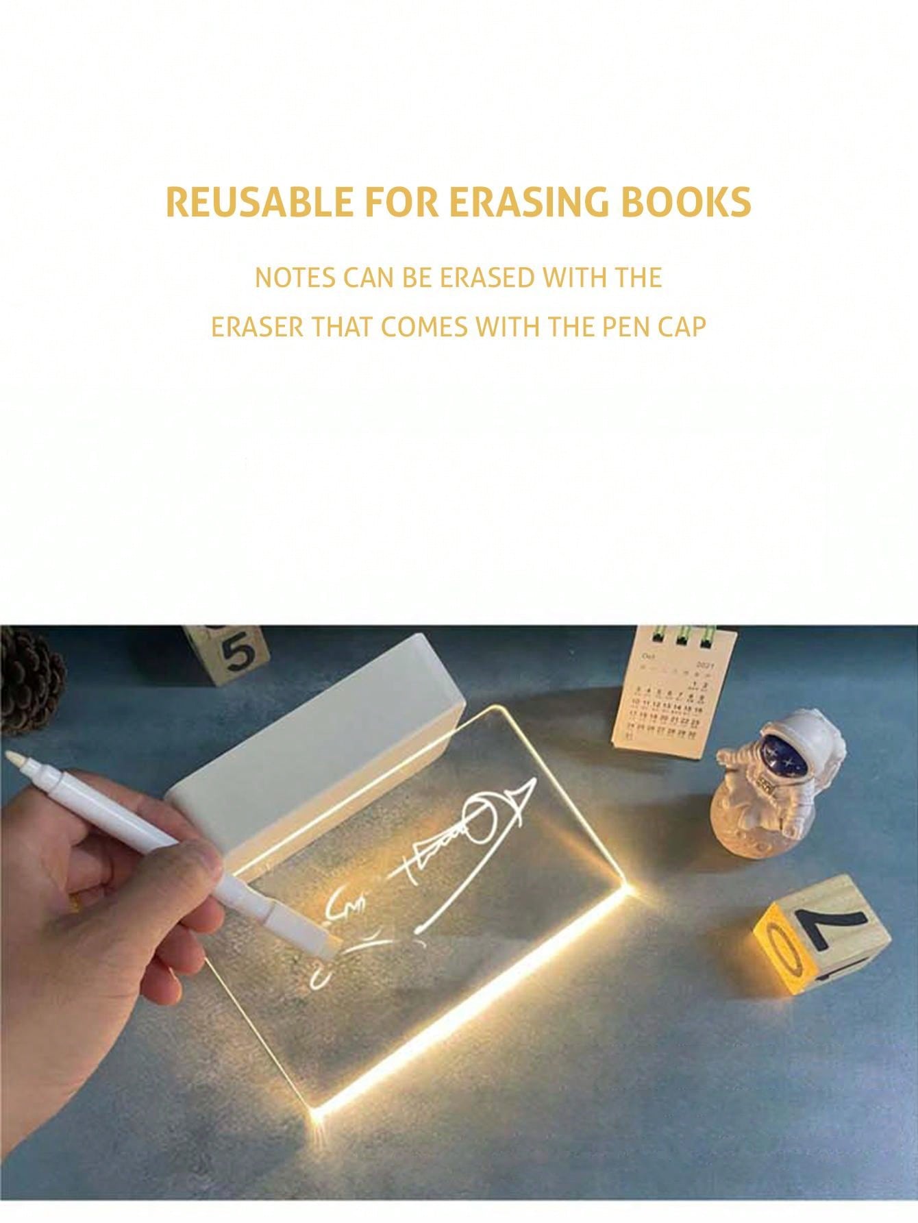 Acrylic Luminous Warm Tone Memo Board With Erasable White Board, Home ...