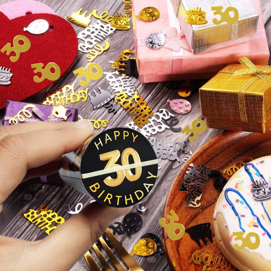 4PCS 30 Birthday Push Pop Confetti Fireworks Tube Confetti Cannons ...