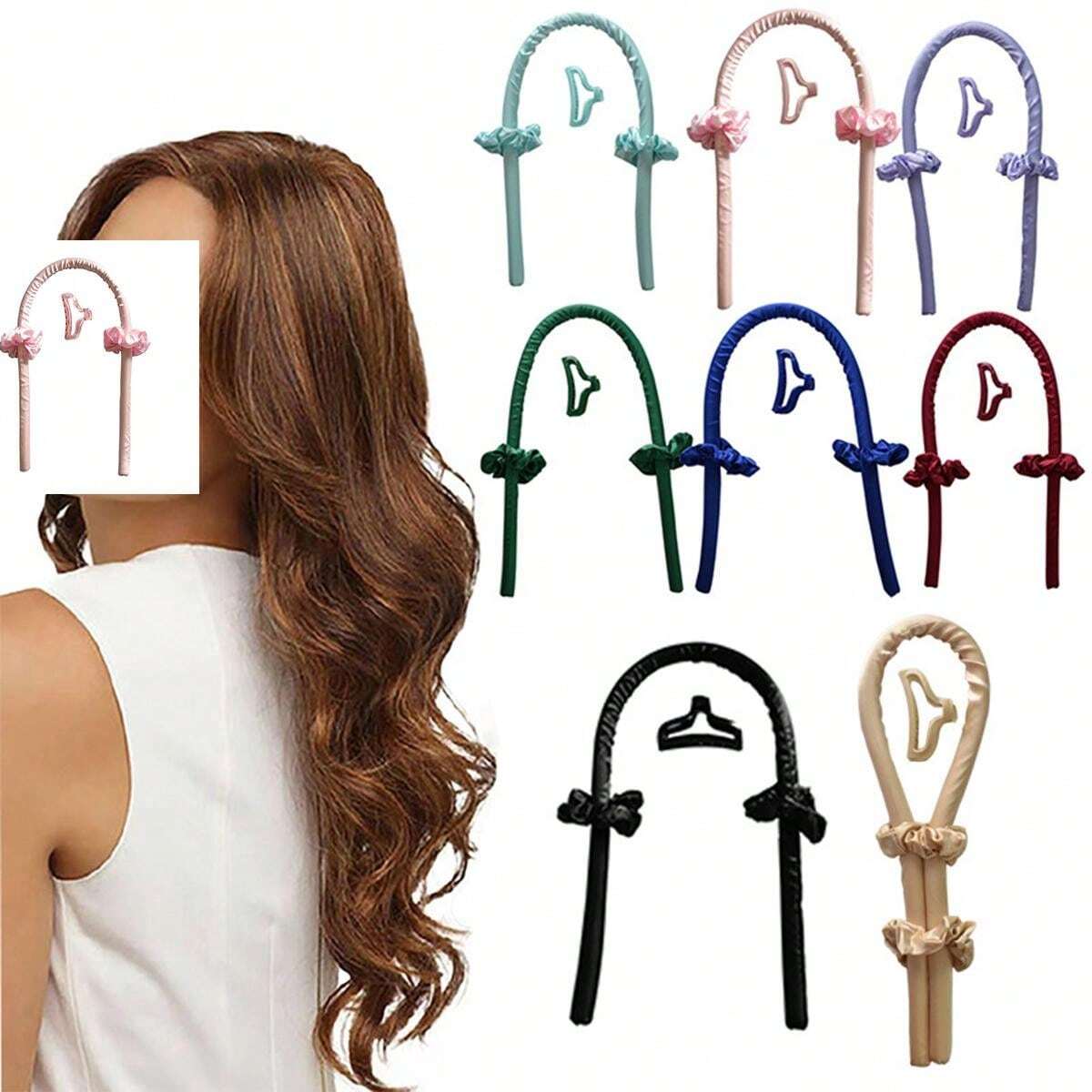 1pc 2cm No-Heat Curling Wand Rubber Sponge Foam Sleep Hair Curler Large ...