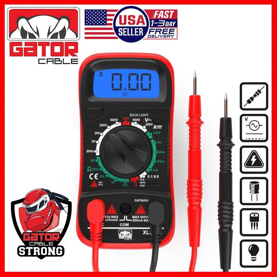 Digital Multimeter AC DC Voltmeter Ammeter Ohmmeter Volt Tester Meter ...