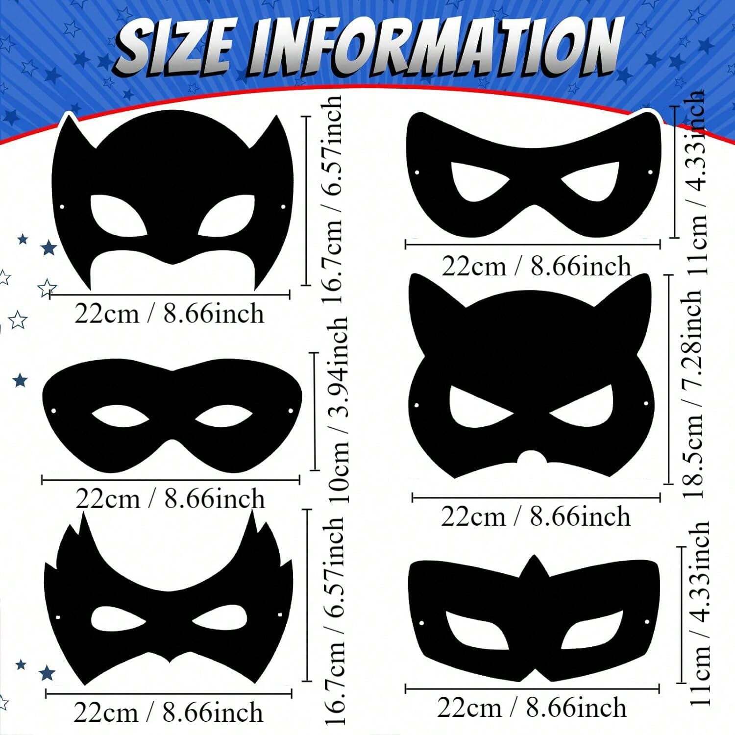 24 Stücke Helden Scratch-Papier Masken - 6 Styles Regenbogen Masken mit ...