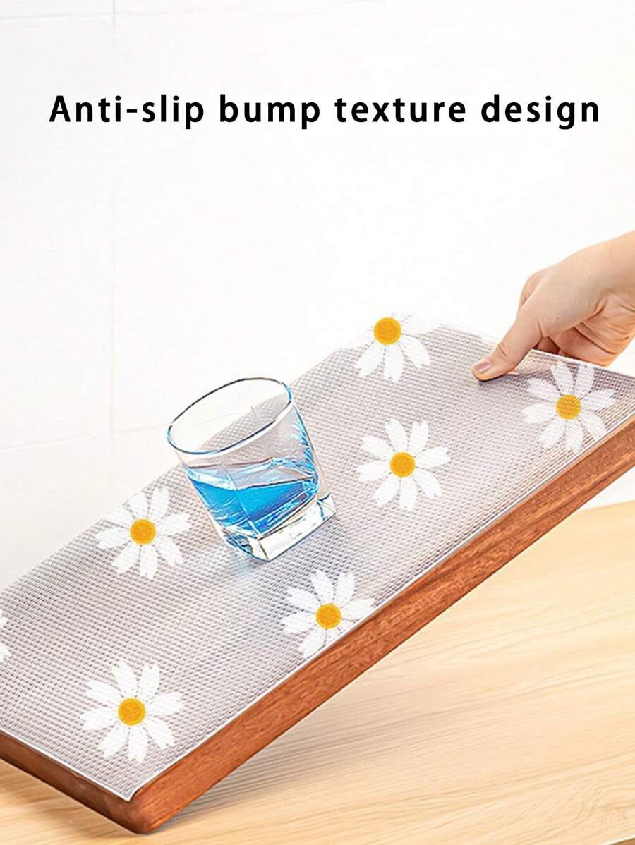 1 Roll Daisy Shelf Liner For Kitchen Cabinets,Non-Adhesive Drawer Liner ...