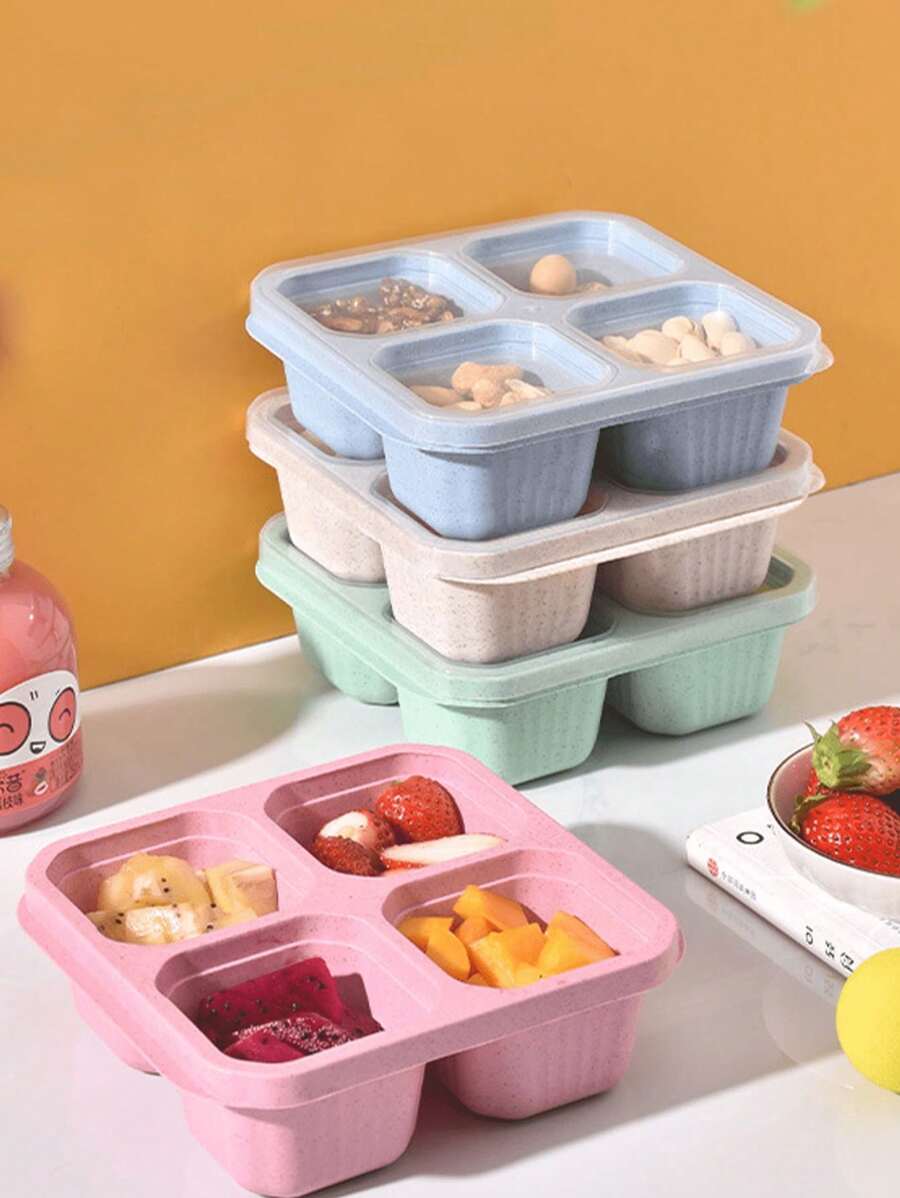 4-Compartment Snack Container, With 4 Detachable Compartments Lunchbox ...