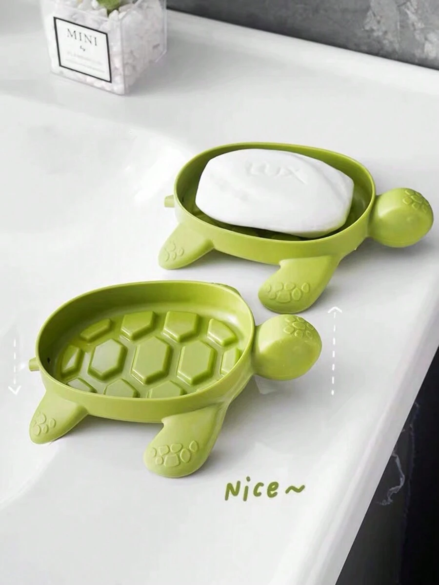 Green Turtle Shaped Soap Box For Dormitory Bathroom, Creative Soap ...